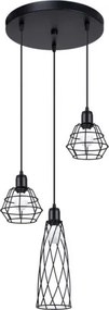 Závěsné svítidlo SOLLUX SUBA 3P černé E27 3x15W bez žárovky SL.1166