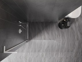 Mexen Kioto-X, L sprchová zástěna 100 x 200 cm, 10mm čiré sklo, bílý profil, 800-100-107-20-00-X