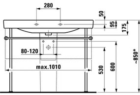 Laufen Pro S Umyvadlo 105 x 46,5 cm, bílá H8139660001041