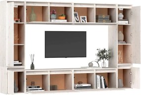 TV skříňky 8 ks bílé masivní borové dřevo 3100195