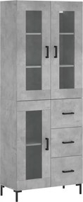 Skříň highboard betonově šedá 69,5x34x180 cm kompozitní dřevo 3198597