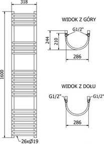 Mexen Eros, elektrické topné těleso 1600 x 318 mm, 900 W, černá, W112-1600-318-2600-70