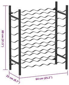 vidaXL Marketos Stojan na víno na 48 lahví černý kov