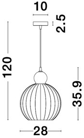 Nova Luce Závěsné svítidlo ODELL, 28cm, E27 1x12W