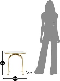 Odkládací stolek Glam 50 cm zlatý/mramor