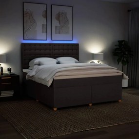 Box spring postel s matrací tmavě hnědá 180x200 cm textil 3293676
