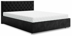 Manželská postel 140 cm Danita (černá) (s roštem a úložným prostorem). 1046841