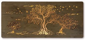 Li-Go "Tři olivy" světelný obraz 230V 90x40cm provedení povrchu: dub světlý