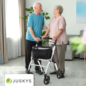 Juskys Skládací chodítko Aktiv do interiéru Barva: červená