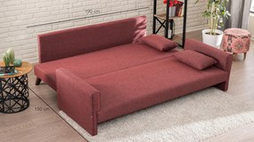 Atelier del Sofa 3-místná pohovka Bella Sofa Bed - Claret Red, Červená