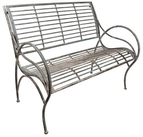 Clayre & Eef - kovová zahradní lavička 5Y1036, 106x56x92 cm