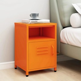Noční stolek oranžový 35 x 35 x 51 cm ocel