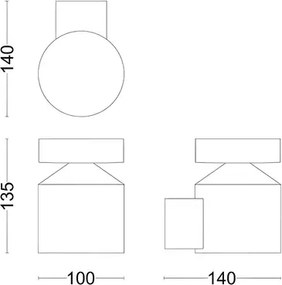 Philips Laven černá / Venkovní nástěnné svítidlo / LED 6W / 720lm / 27