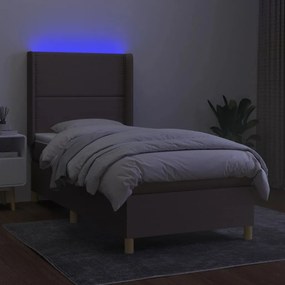 Box spring postel s matrací a LED taupe 90x190 cm textil 3138761