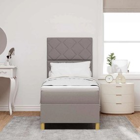 Postel s boxspringem s čelo Taupe 80 x 200 cm textil 3339655