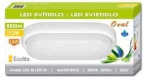 LED svítidlo Ecolite OVAL 18W/1300lm 4000K IP54 šedý LED-BL18W-SED