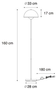 Chytrá stojací lampa černá se zlatem vč. Wifi A60 - Magnax