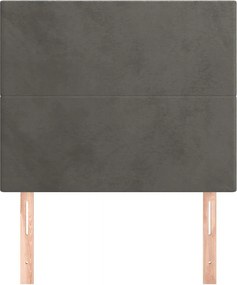 Čelo postele tmavě šedé 100x5x118/128 cm sametové 3116095