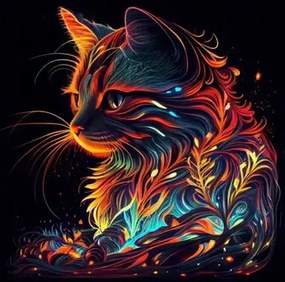 NORIMPEX Diamantové malování Umělecká kočka / 30x40 cm