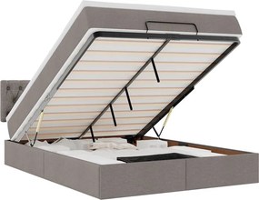 Osmanská postel s matrací &amp; LED Taupe 140x190 cm Látka 3312392
