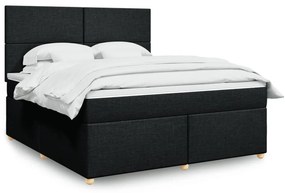 Box spring postel s matrací černá 180x200 cm textil 3293654
