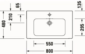 Duravit 23998000002 - Závěsné umyvadlo D-CODE 80x48 cm keramika/lesklá bílá