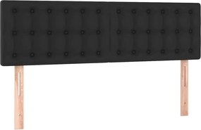 Box spring postel s matrací a LED černá 140x200 cm umělá kůže 3134225