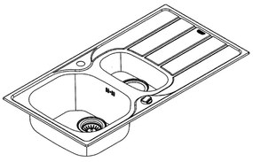 GROHE 31564SD1 - Dřez K200 965 × 500 mm nerez