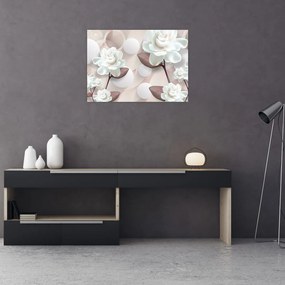 Skleněný obraz - Květý růží (70x50 cm)
