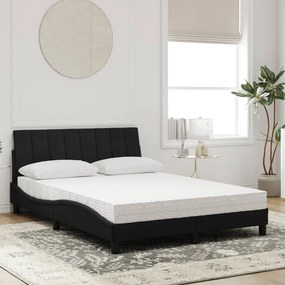 Postel s matrací Hanko černá 140 x 190 cm samet 3208594