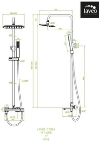 Laveo Tores, nástěnná sprchová souprava s otočnou vanovou výlevkou, chromová, LAV-PLT_00KB