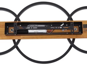 Designové stropní svítidlo černé kulaté vč. LED 3-krokové stmívatelné 3-světelné - Nimue
