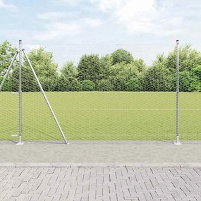 Hexagonální plot s betonovým základem 50 x 1,4 m Stříbrná 3353844