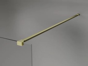 Mexen Lunar sprchová stěna pravá 140 x 200 cm, 8mm čiré sklo, zlatá matná, 830-140-000-55-00-P
