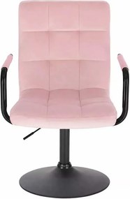LuxuryForm DESIGN Otočná židle VERONA BLACK VELUR na černém talíři - růžová