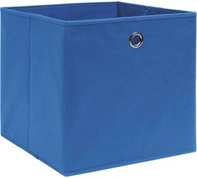 Úložné boxy 4 ks netkaná textilie 28 x 28 x 28 cm modré 325195