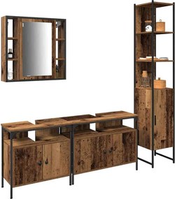 Sada koupelnového nábytku 4 ks Staré dřevo 33 x 33 x 185,5 cm 3332596