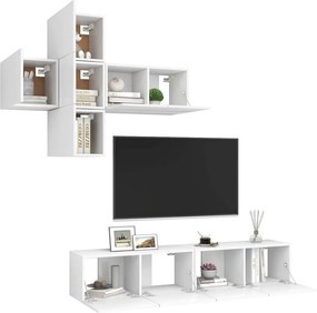 7dílný set TV skříněk bílý dřevotříska 3078707