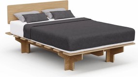 Blumfeldt NordicAura Double rám manželské postele, 140 cm x 200 cm, robustní, bez nářadí, eukalyptové dřevo, polička