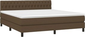 Box spring postel s matrací tmavě hnědá 180x200 cm textil 3140316