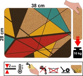 PokojovaDekorace.cz, Korkové prostírání s potiskem - 528, designové, 38x28 cm, 1 ks