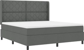 Postel s boxspringem s polštářem Tmavě šedá 200 x 180 cm textil 3341722