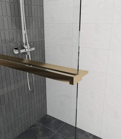 Erga Paris, sprchová zástěna Walk-In 30x200 cm, 8mm šedé sklo, zlatý matný profil, ERG-V02-PARIS-030x200-GR-GB