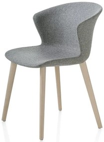 KASTEL - Židle KICCA PLUS s dřevěnou podnoží