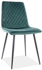 Jídelní čalouněná židle ILJA VELVET zelená/černá