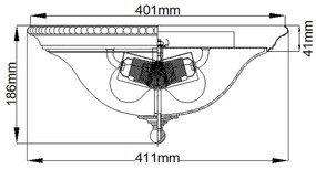 Hinkley HK-CAMBRIDGE-F-A - Stropní svítidlo CAMBRIDGE 2xE27/60W/230V zlatá
