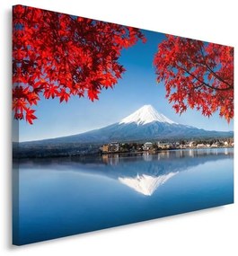 Obraz na plátně, Japonská sopka hora Fudži červená - 60x40 cm