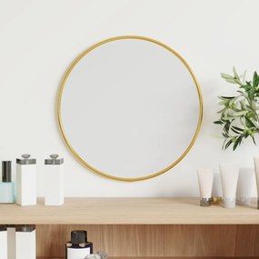 Nástěnné zrcadlo zlaté Ø 30 cm kulaté - Default Title