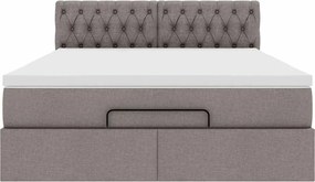 Osmanský postel s matrací taupe 140x190 cm textil 3311543