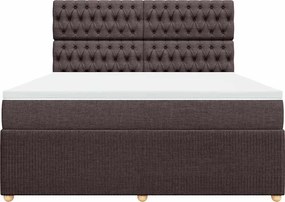 Box spring postel s matrací tmavě hnědá 180x200 cm textil 3292145
